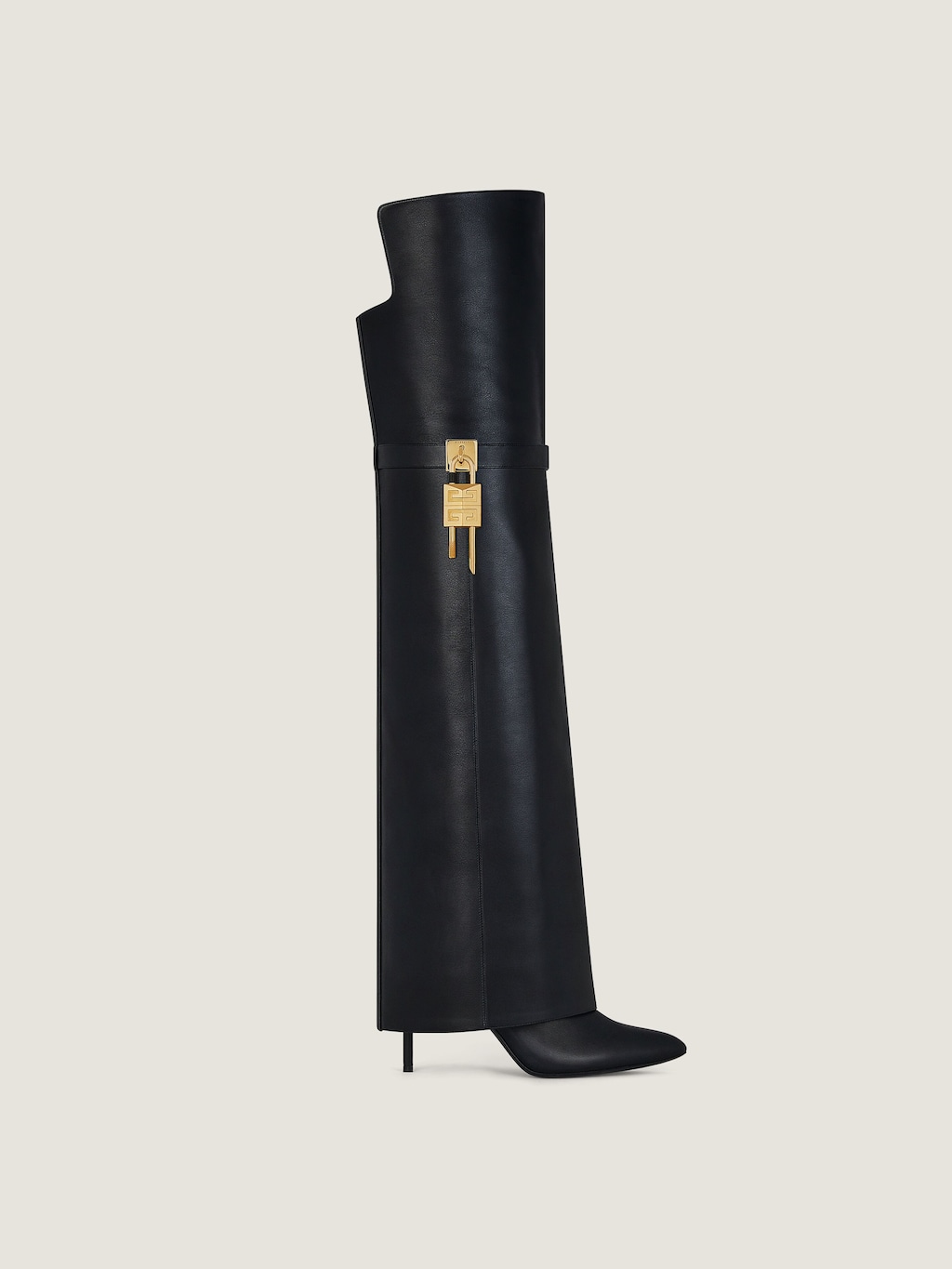 Shark Lock Stiletto over-the-knee boots in leather | Givenchy CA | Givenchy