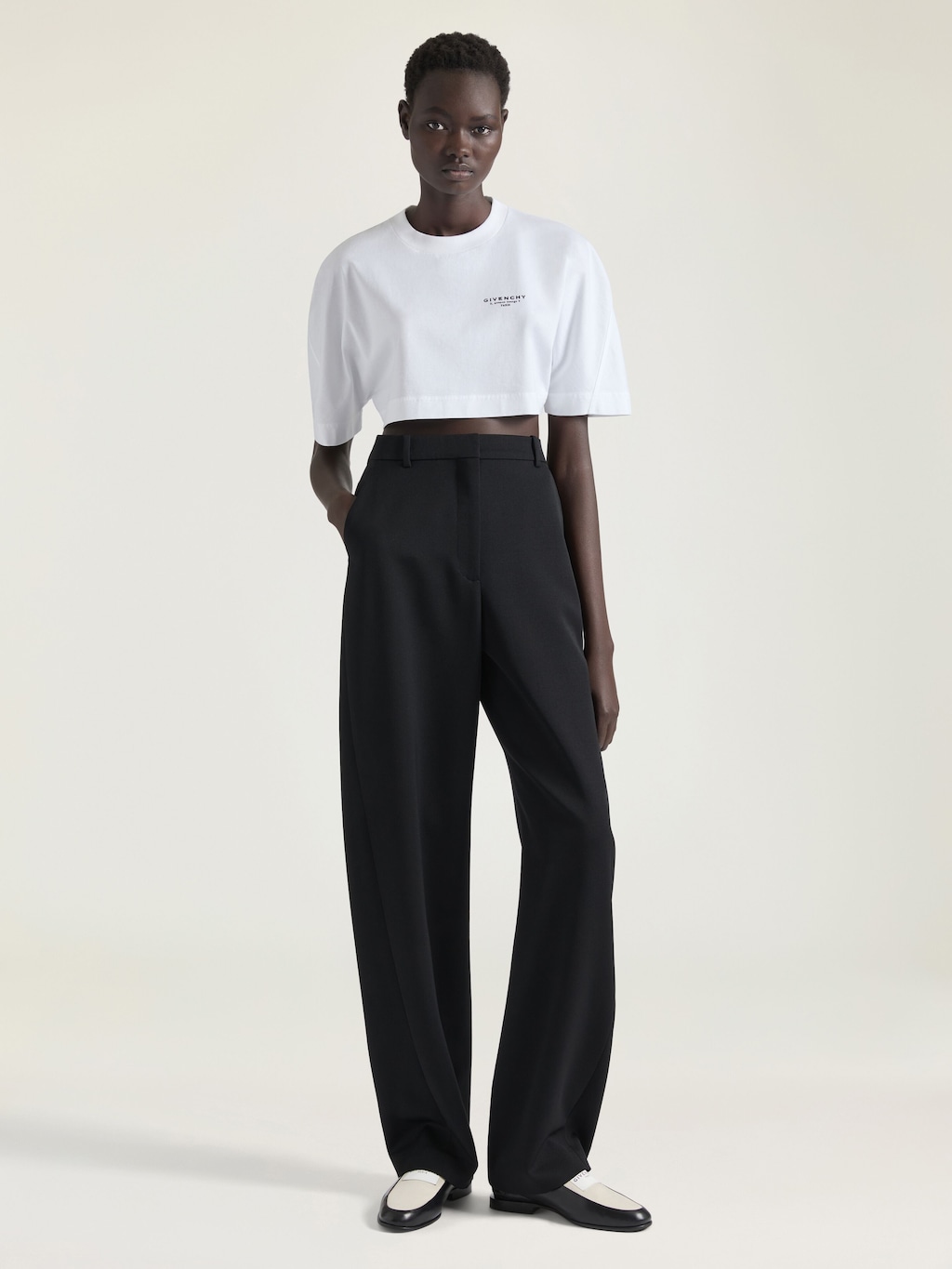 Cocoon tailored pants in wool in - black - BW517G15CT-001 | Givenchy