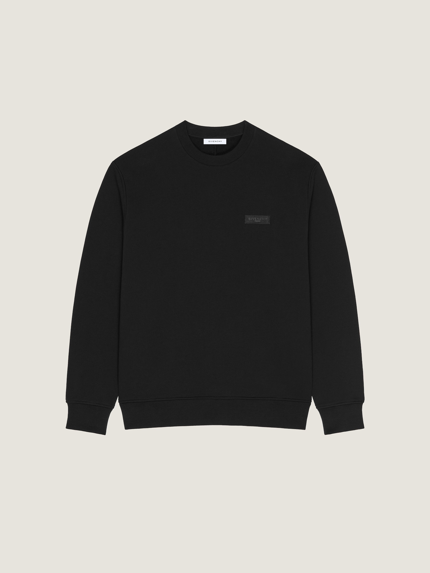 Sweatshirt in fleece with GIVENCHY Paris gros grain in - black ...