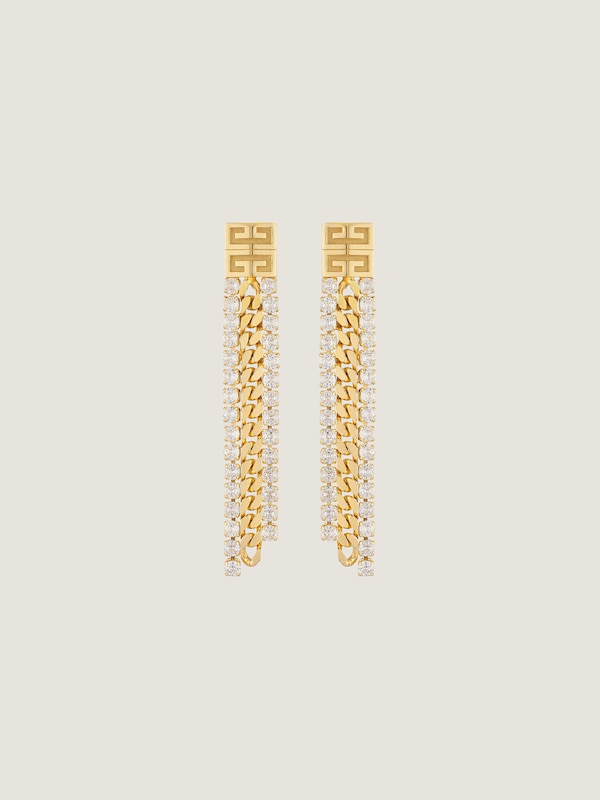 4G Crystal earrings in metal with crystals in - golden yellow | Givenchy US