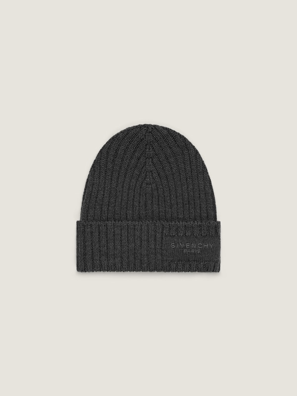 GIVENCHY Paris beanie in wool in - grey mix - BPZ0C4P0P6-067 | Givenchy