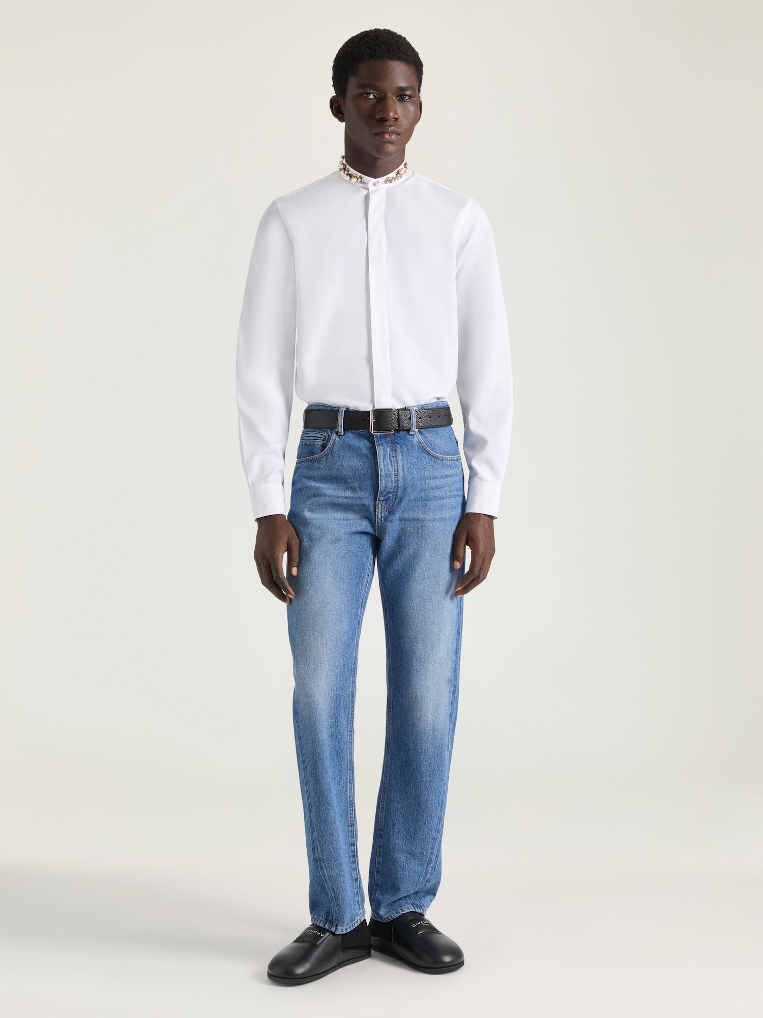 Couture Seam straight fit shadow washed jeans in - medium blue ...