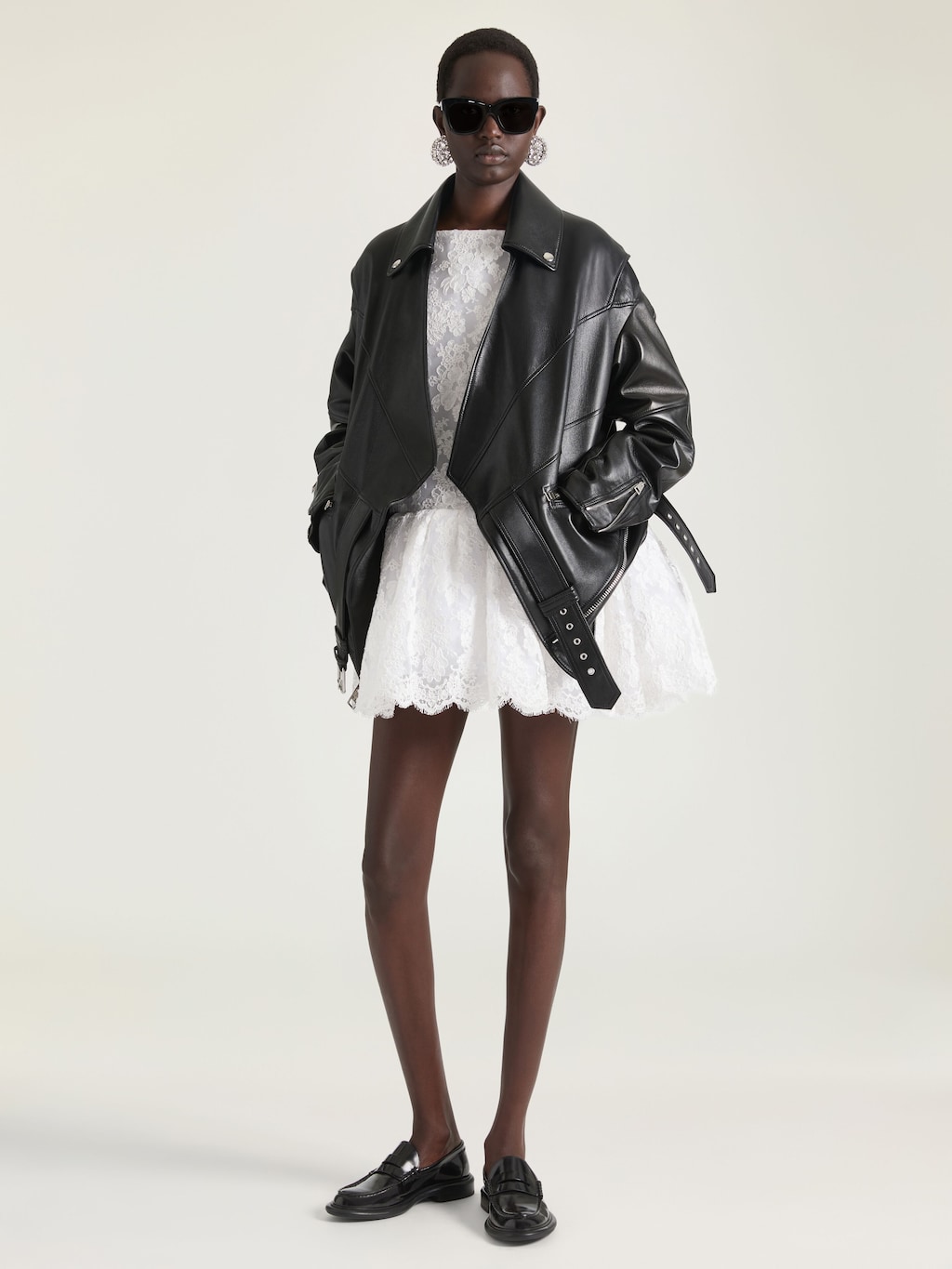 Back-to-front biker jacket in leather - black in - black - BW00UE604J ...