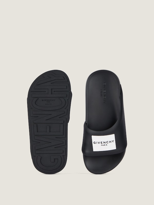 Label flat mules in rubber | Givenchy GB | Givenchy