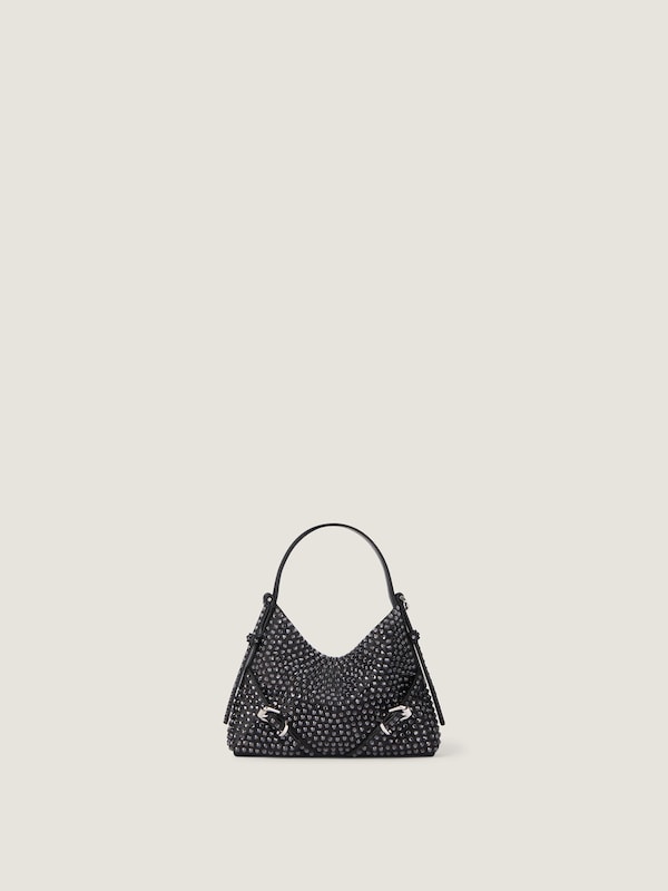 Nano Voyou bag in leather with strass in - black - BB60PTB2DQ-001 ...