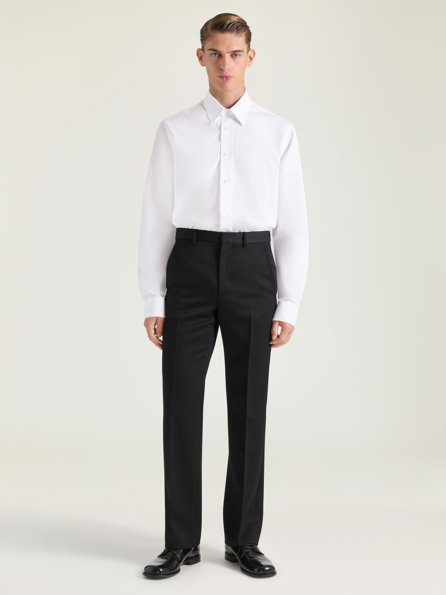 Straight leg tailored trousers in wool - black in - black - BM51PF15CT ...