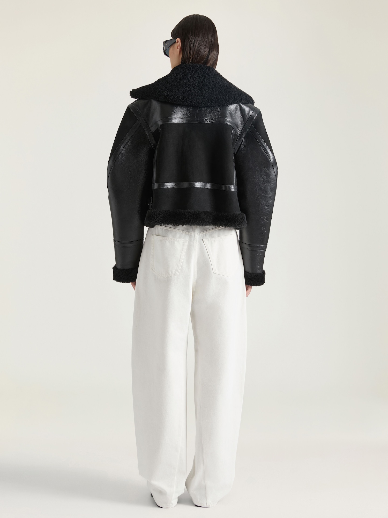 Aviator jacket in shearling in - black | Givenchy