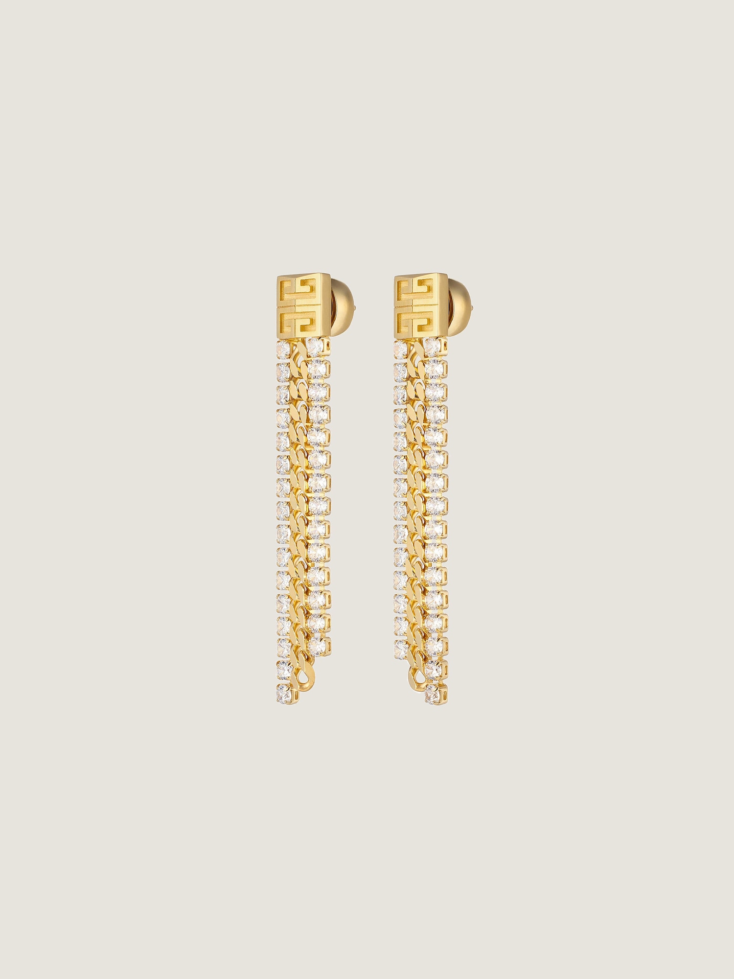 4G Crystal earrings in metal with crystals in - golden yellow | Givenchy US