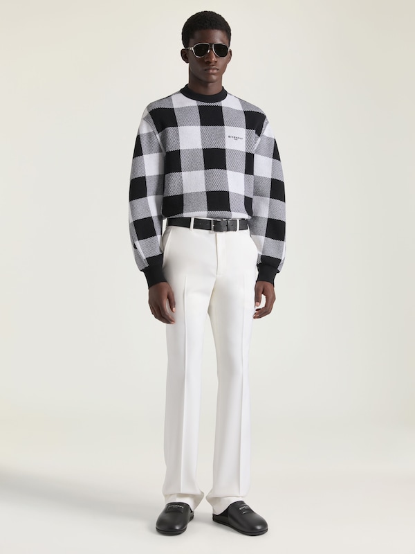 Straight leg tailored trousers in wool and mohair - ivory in - ivory ...
