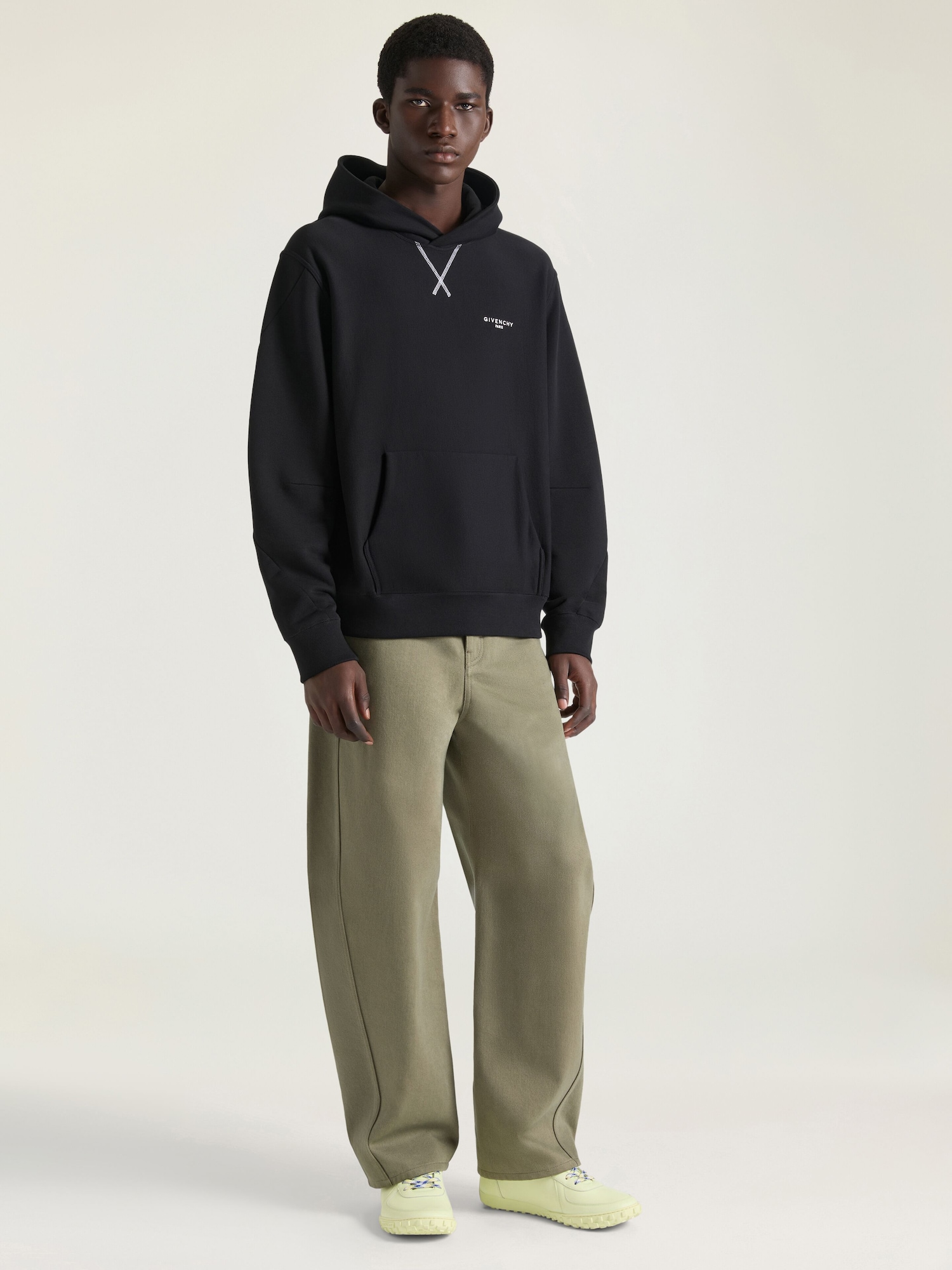 Couture Seam hoodie in fleece embroidered GIVENCHY Paris in - black ...
