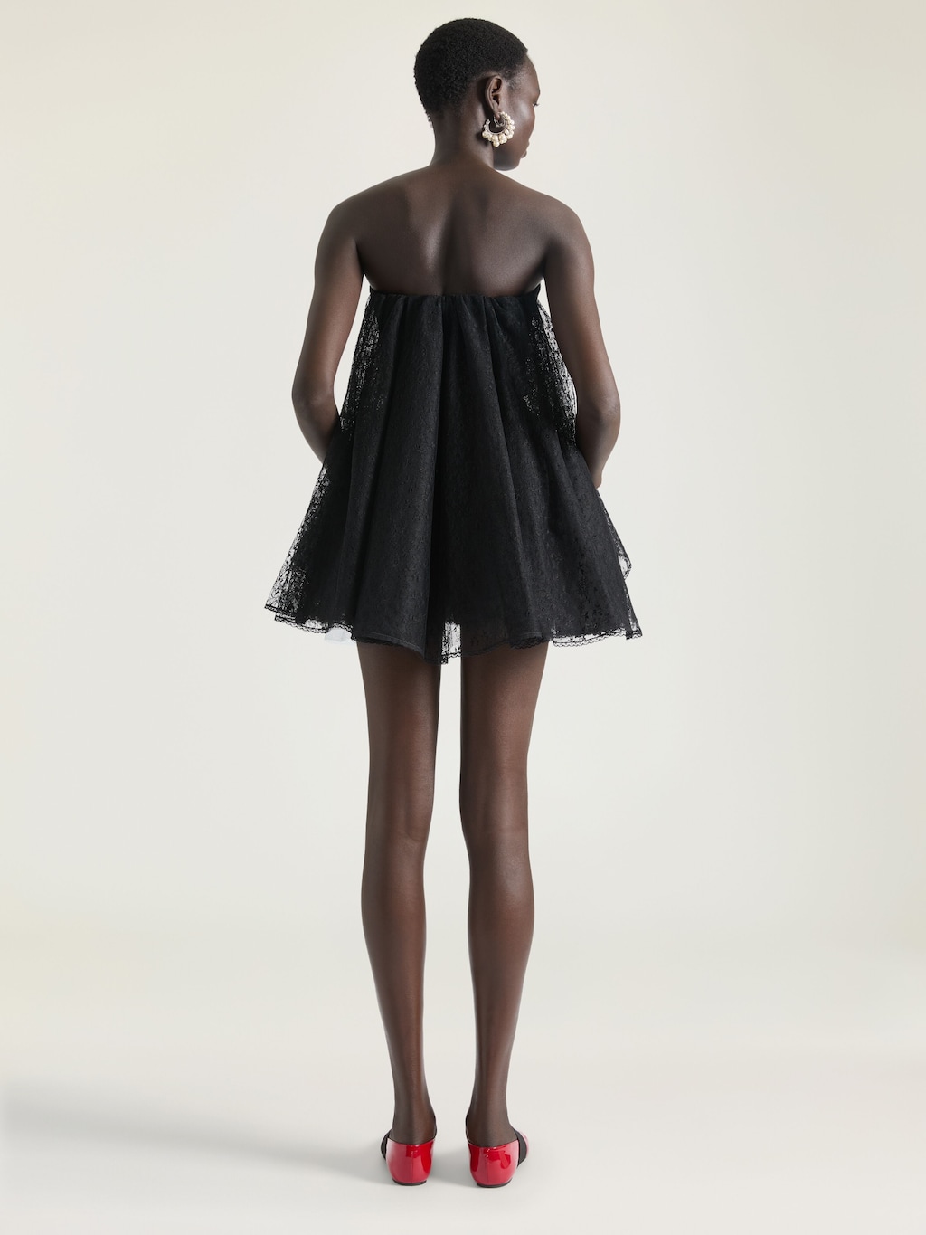 Mini bustier dress in lace with cape | Givenchy US | Givenchy