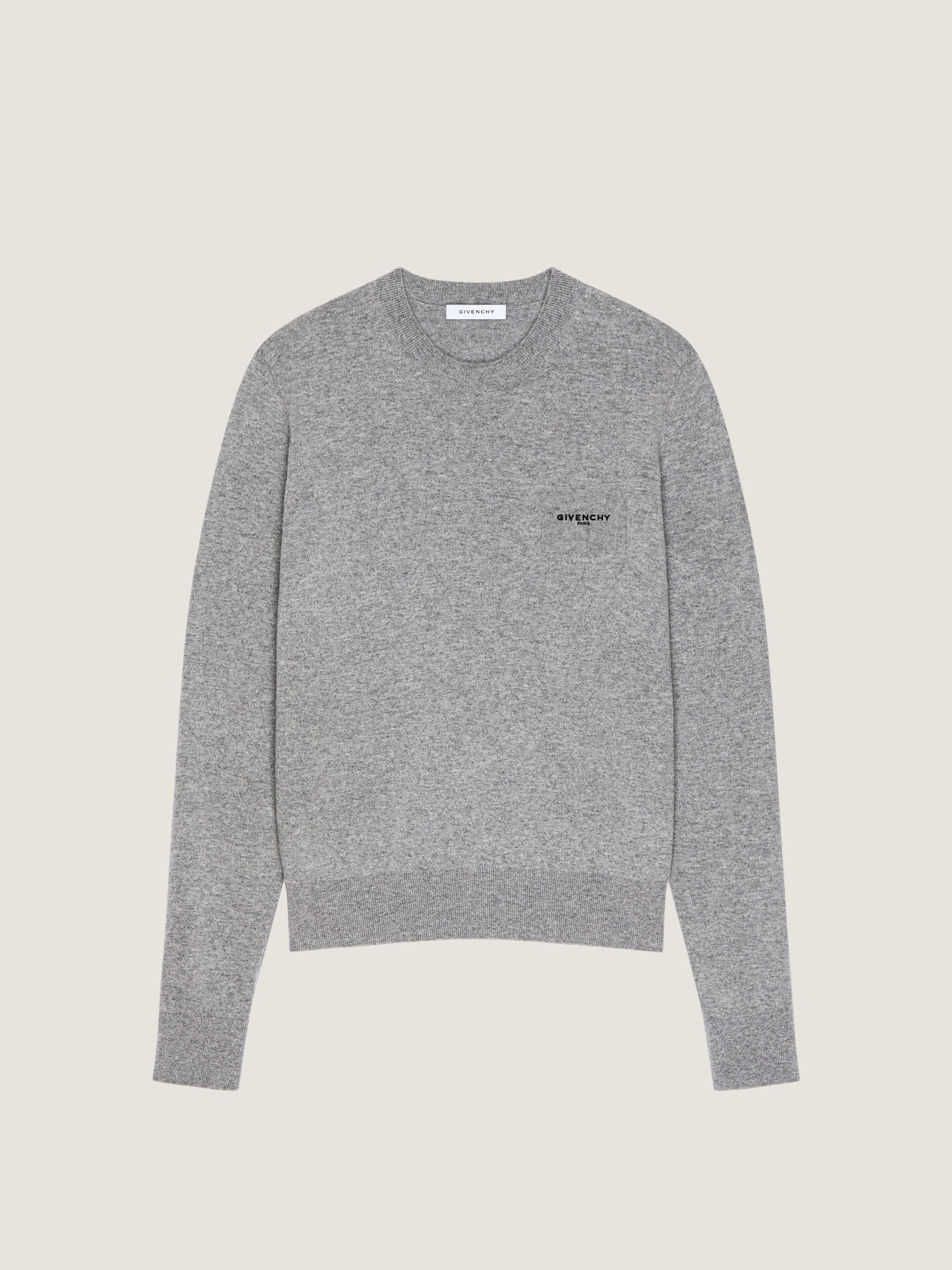Sweater in wool and cashmere embroidered GIVENCHY Paris in - light grey ...