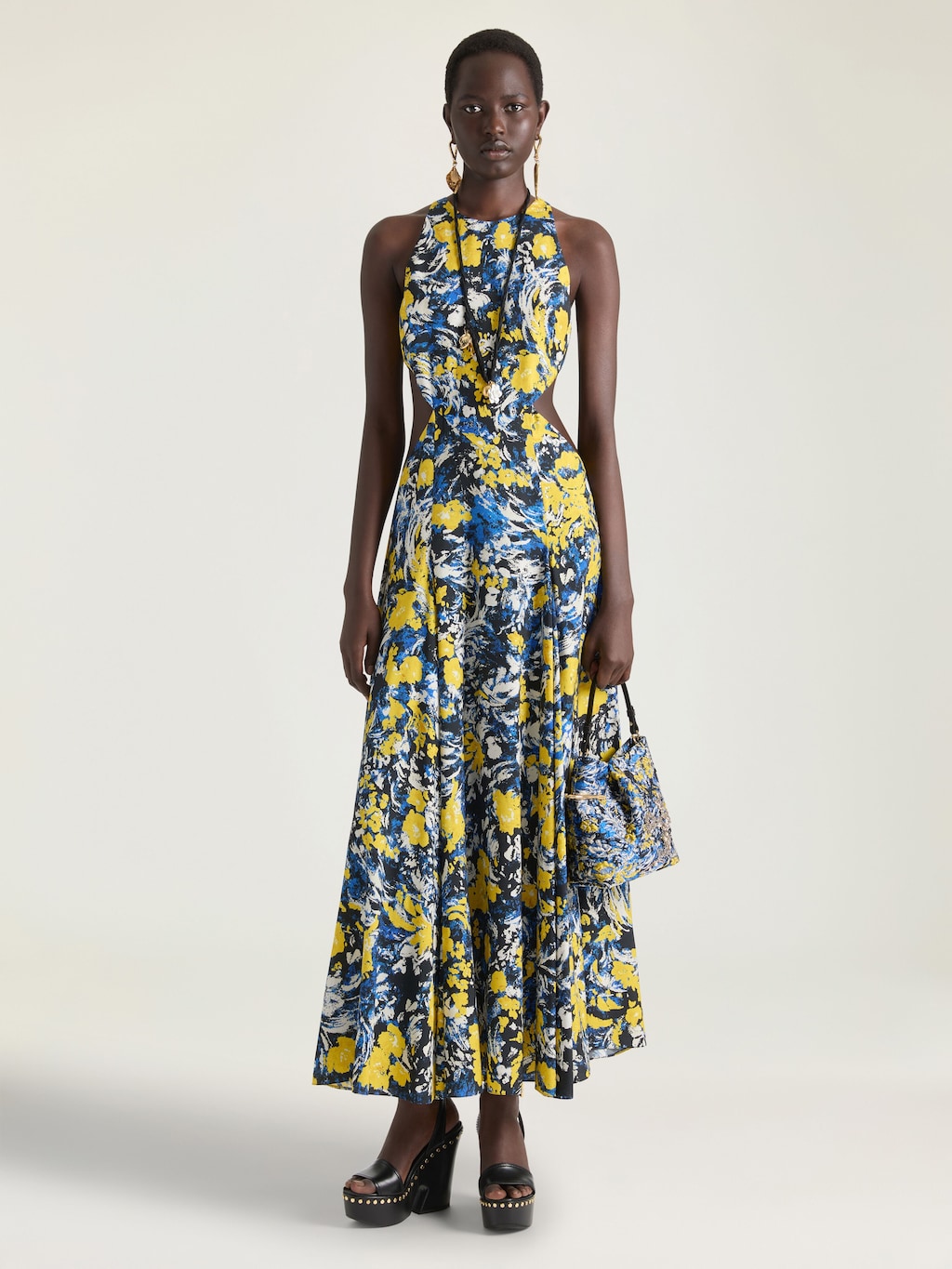 Slashed dress with floral print | Givenchy DE | Givenchy