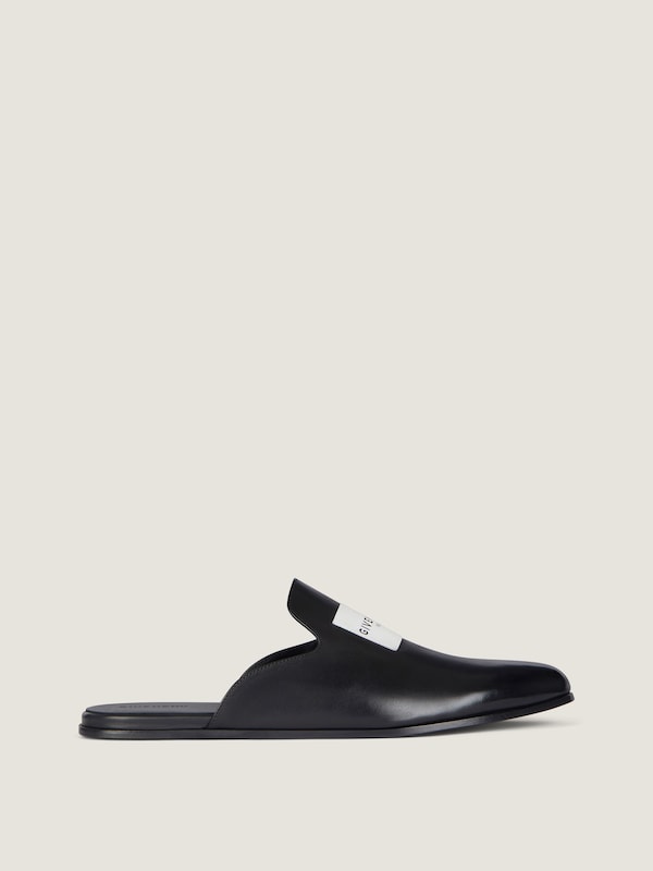 Label flat mules in leather in - black | Givenchy