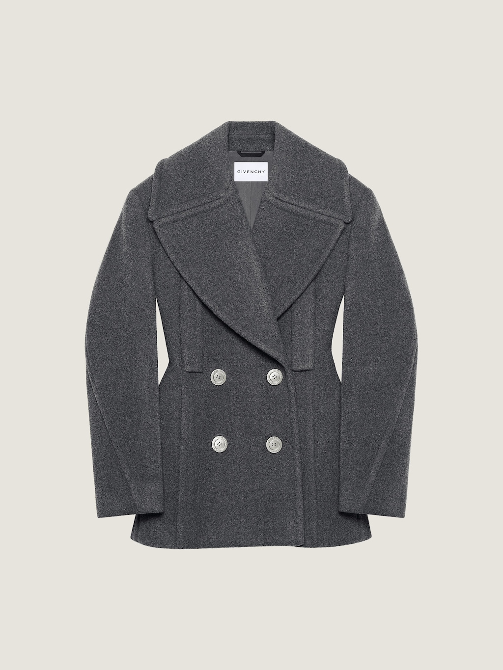 Cocoon peacoat in wool in - slate blend | Givenchy