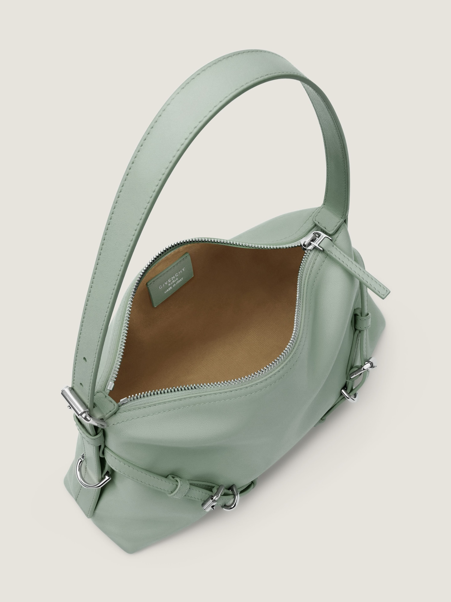 Mini Voyou bag in shiny leather in - greyish green - BB514XB2AD-325 ...