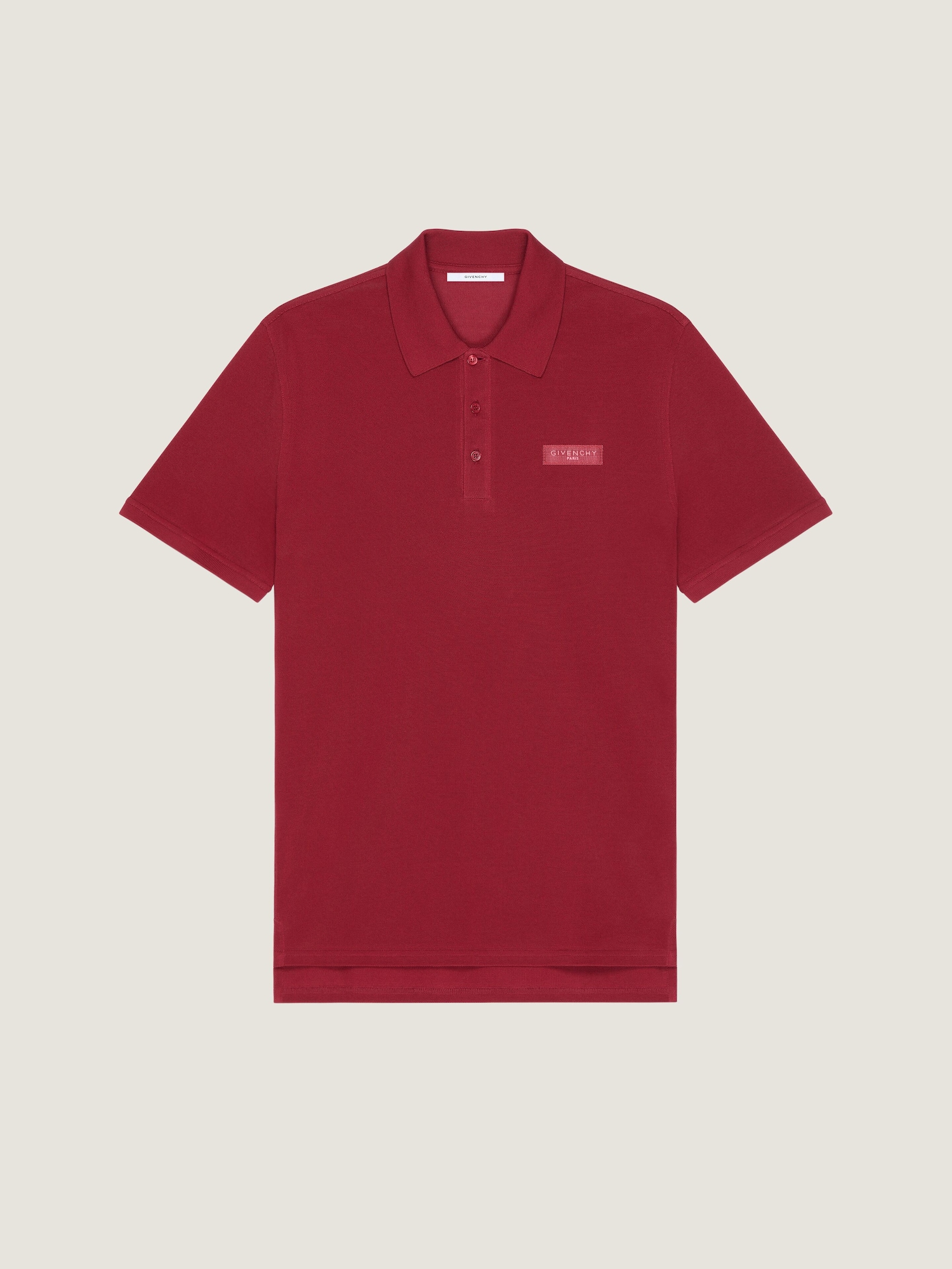 Polo in cotton with GIVENCHY Paris gros grain in - dark red | Givenchy CN
