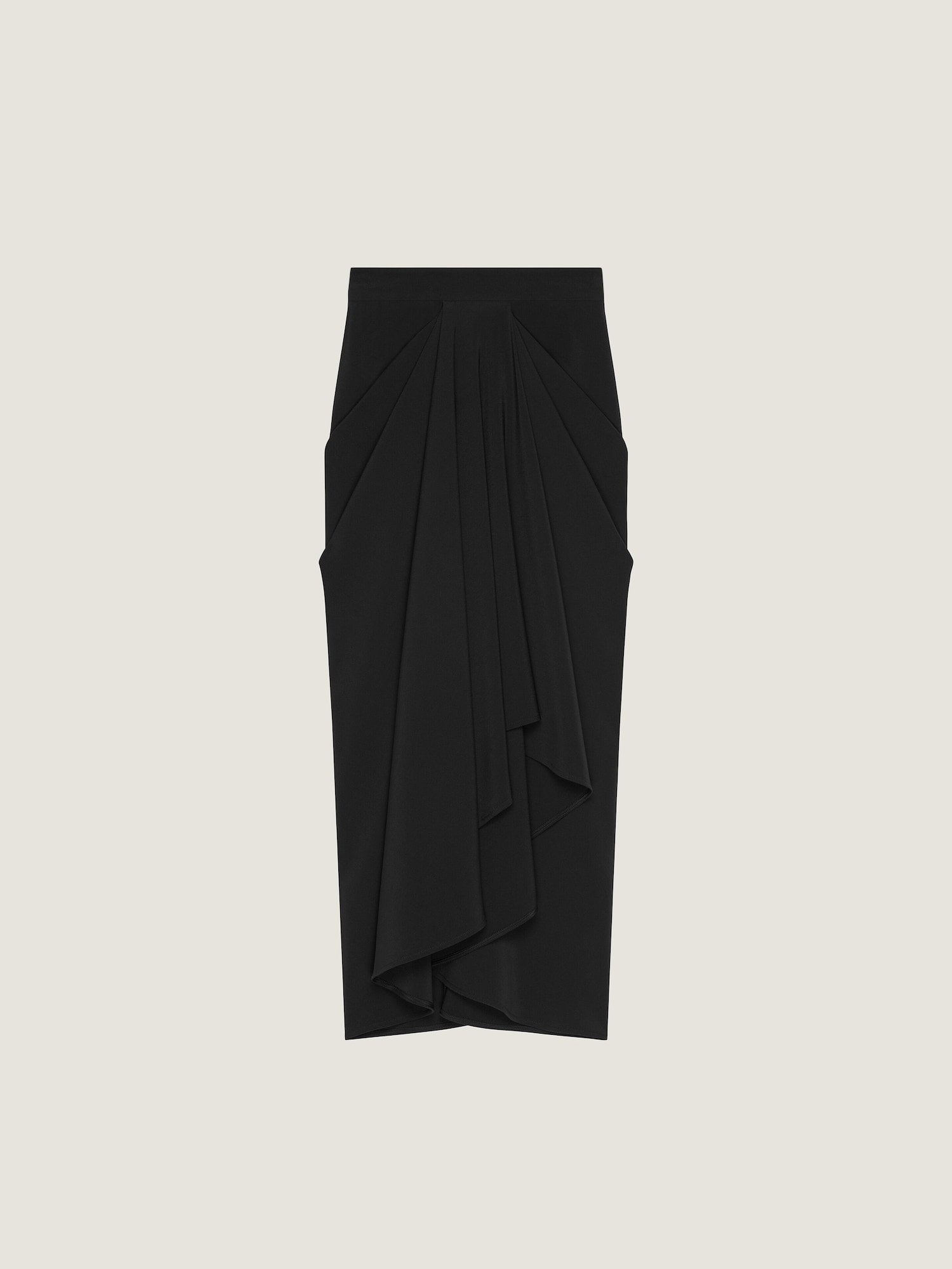Draped midi skirt in crepe cady in - black - BW411M164K-001 | Givenchy