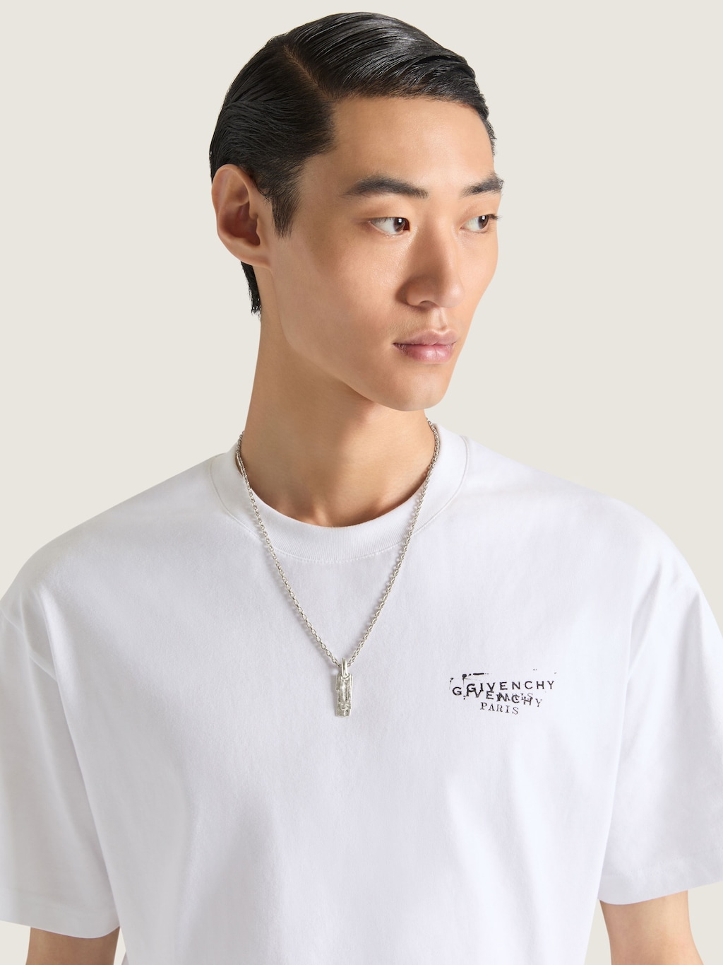 GIVENCHY Tape necklace in metal and enamel in - antic silvery | Givenchy