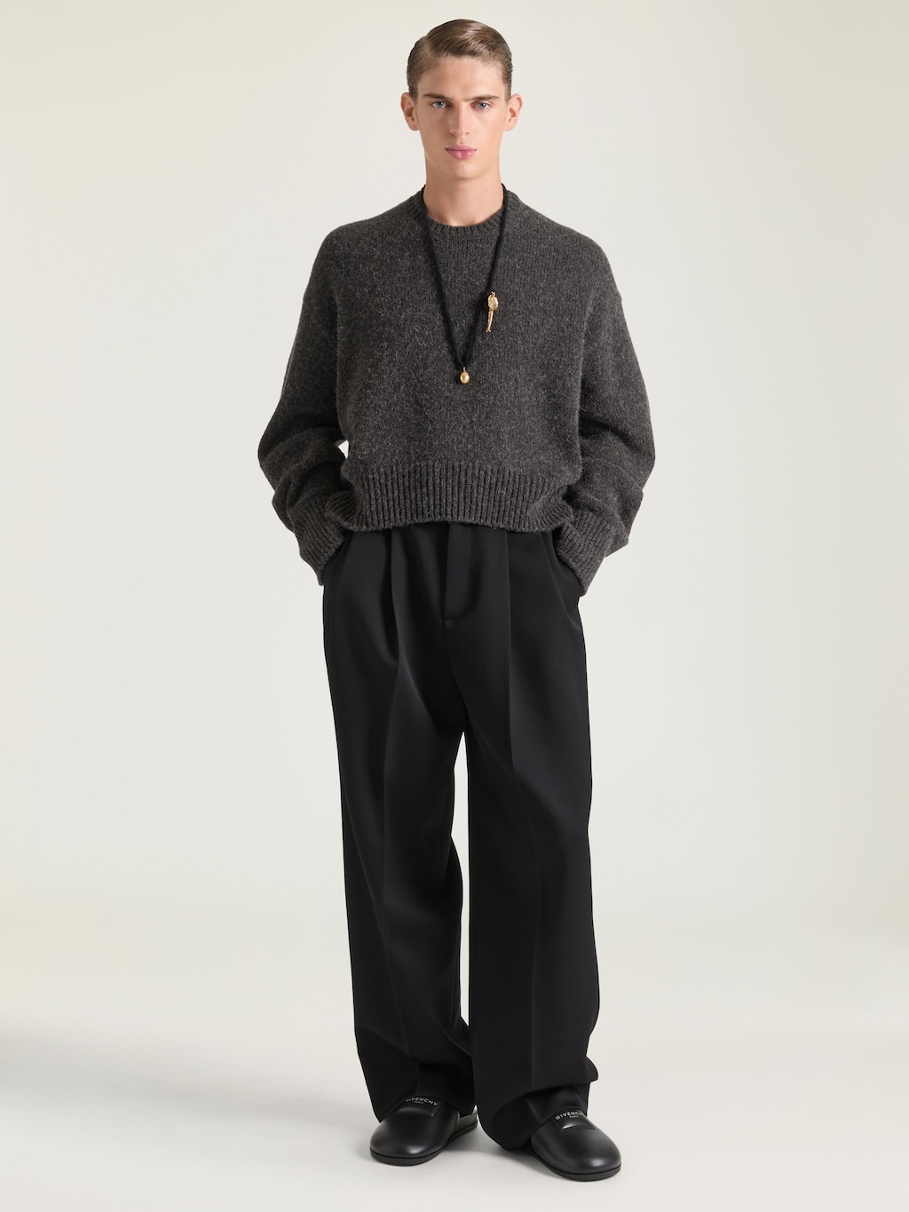 Couture Seam sweater in alpaca and yak wool in - grey mix | Givenchy