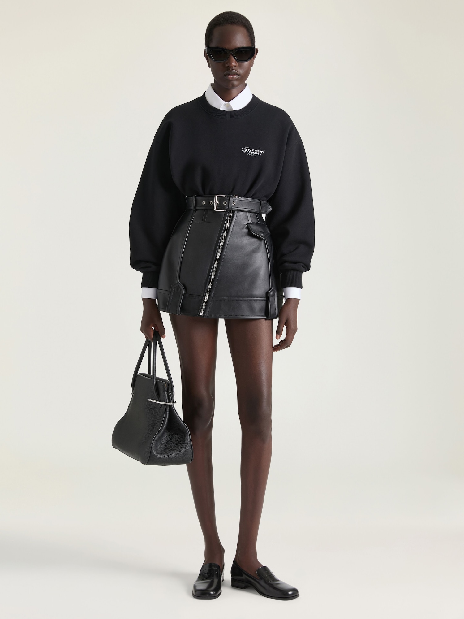 Mini biker skirt in nappa leather in - black - BW411B61Y7-001 | Givenchy US