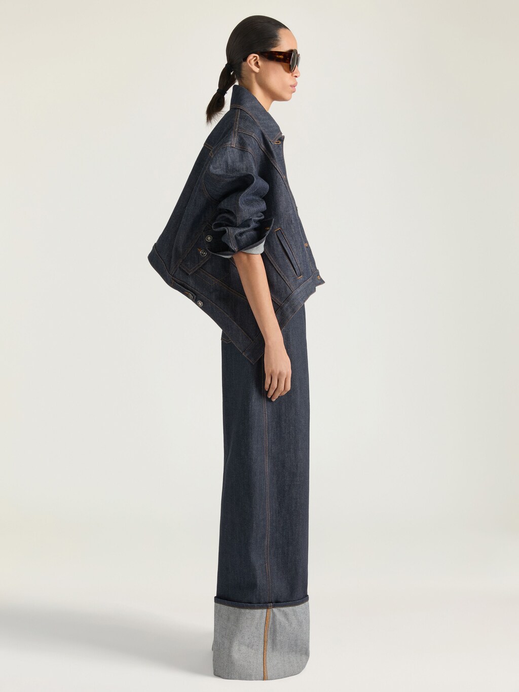 Trapeze jacket in raw denim in - dark blue - BW00VD518M-401 | Givenchy