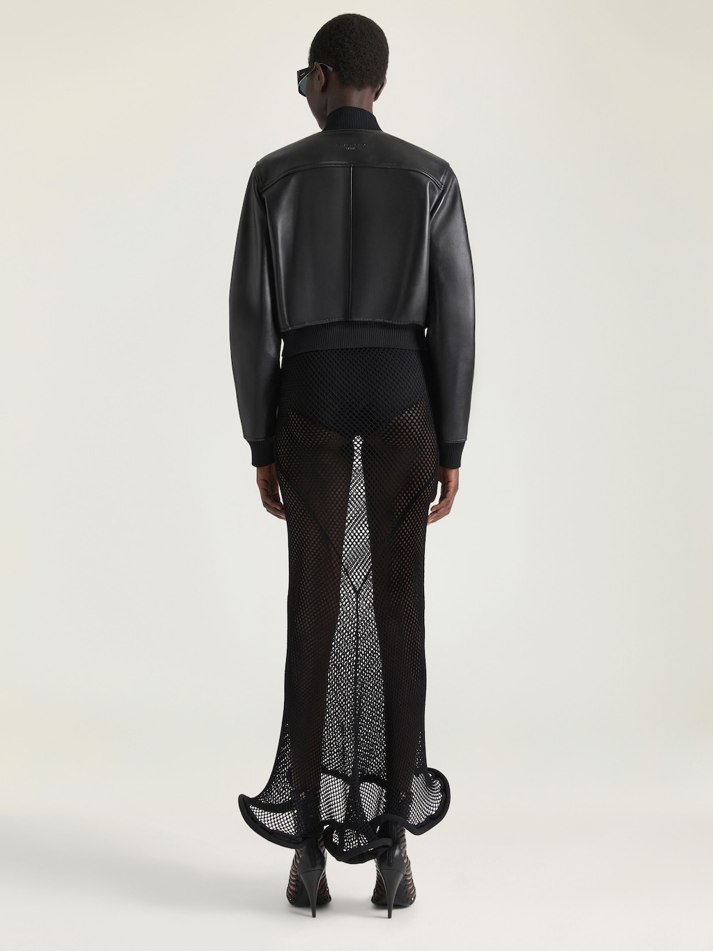 Midi kickback skirt in mesh in - black - BW411R4ZT1-001 | Givenchy US