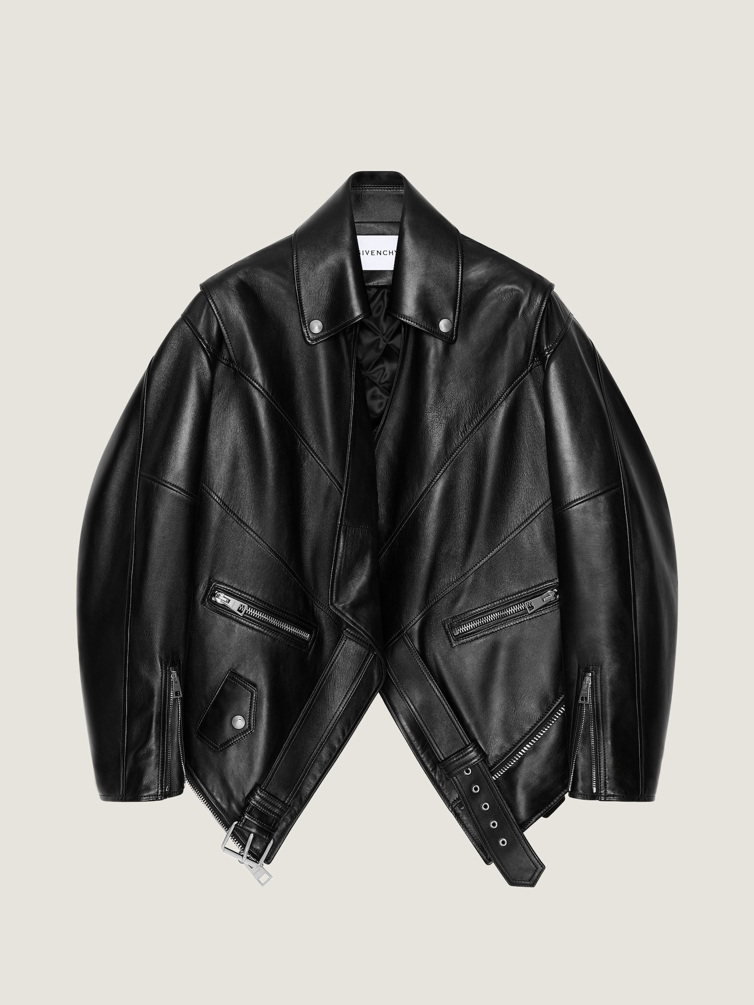 Back-to-front biker jacket in leather in - black - BW00UE604J-001 ...