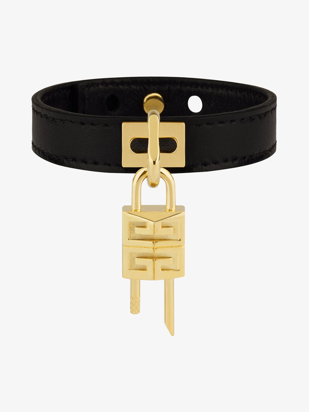 Mini Lock bracelet in metal and leather | Givenchy CA | Givenchy