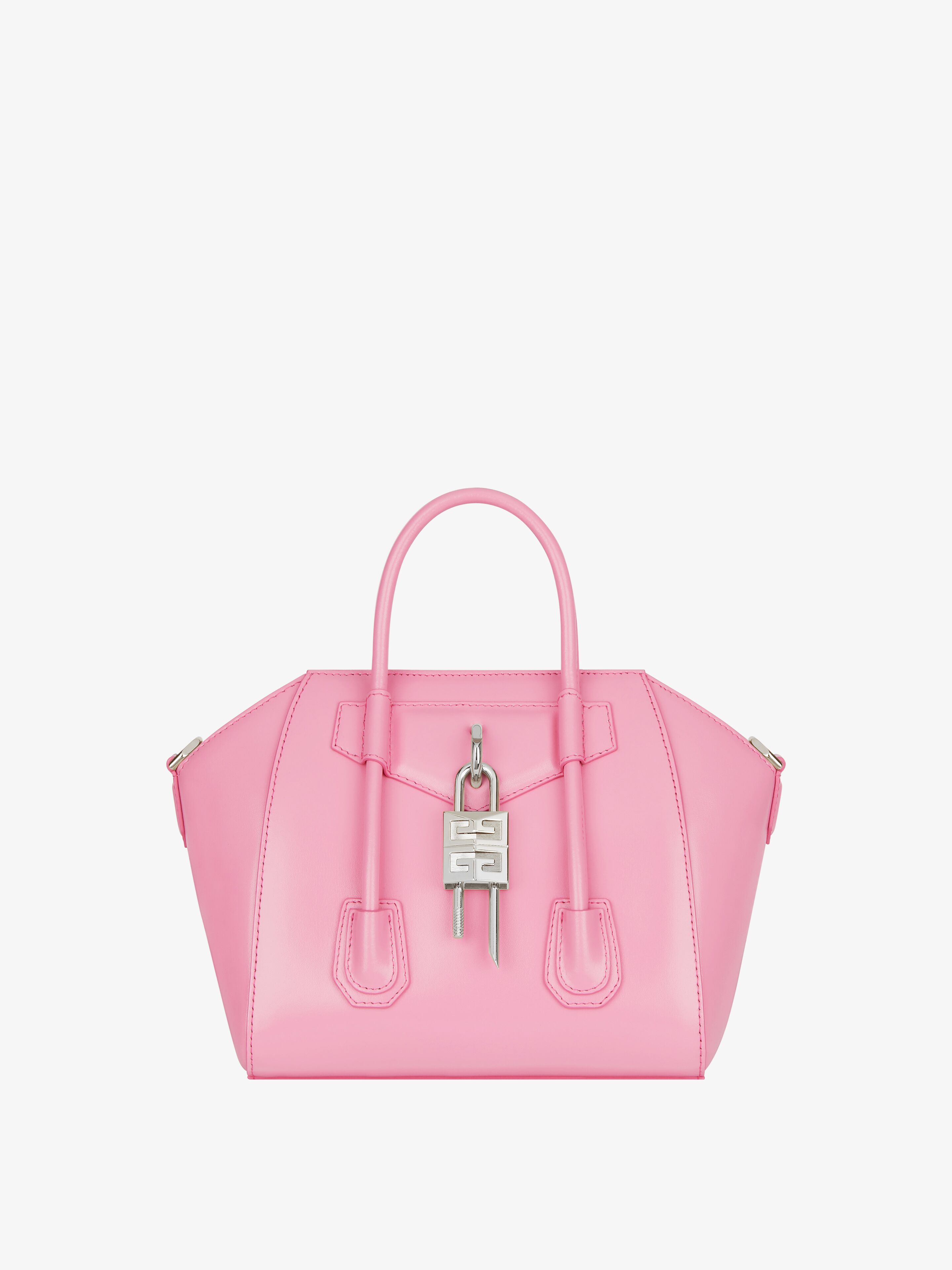 Mini Antigona Lock Bag In Box Leather Bright Pink Givenchy US Mini Antigona Lock Bag In Box Leather Bright Pink Givenchy US