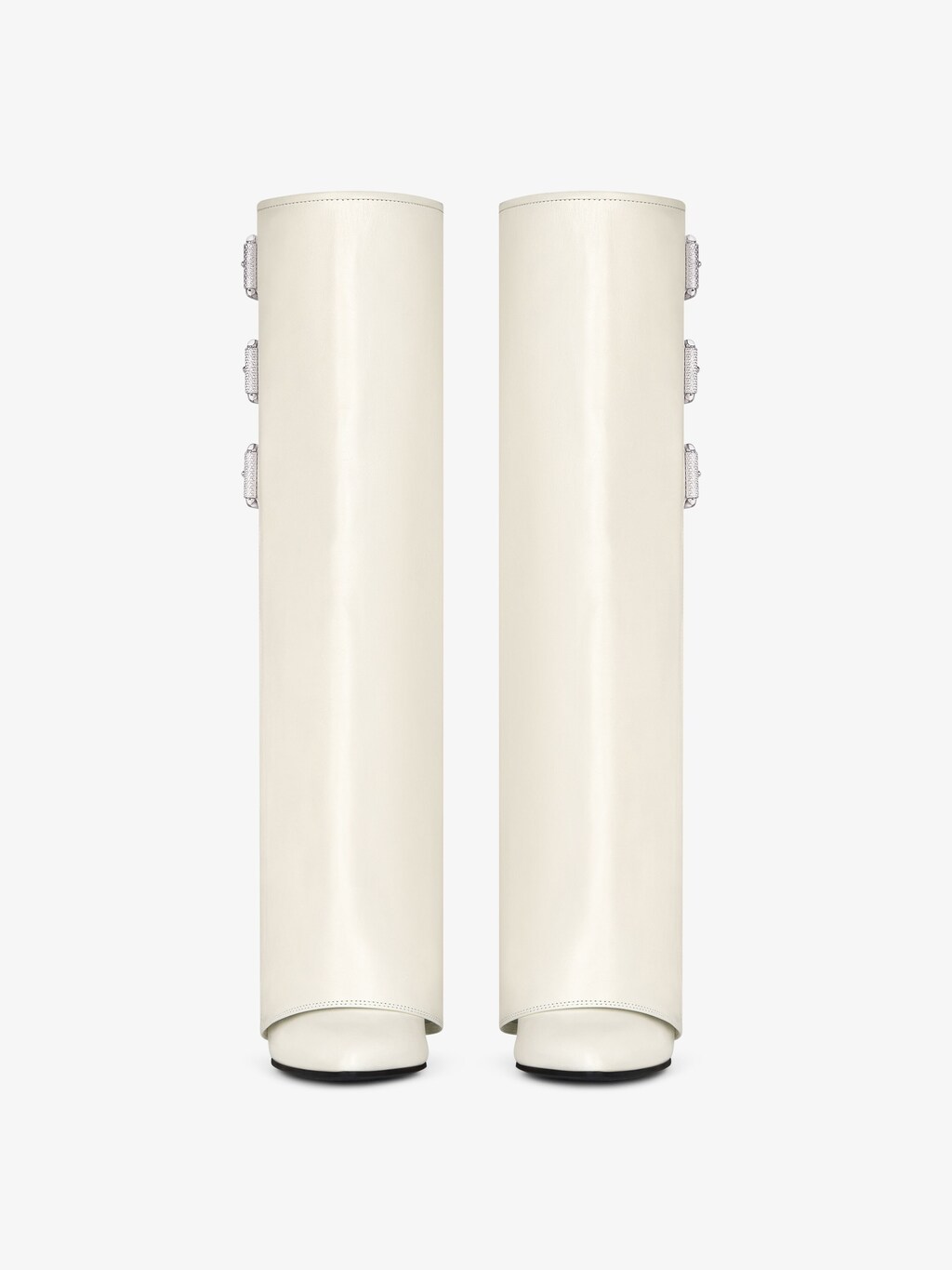 Shark Lock Buckles boots in leather in - ivory | Givenchy US