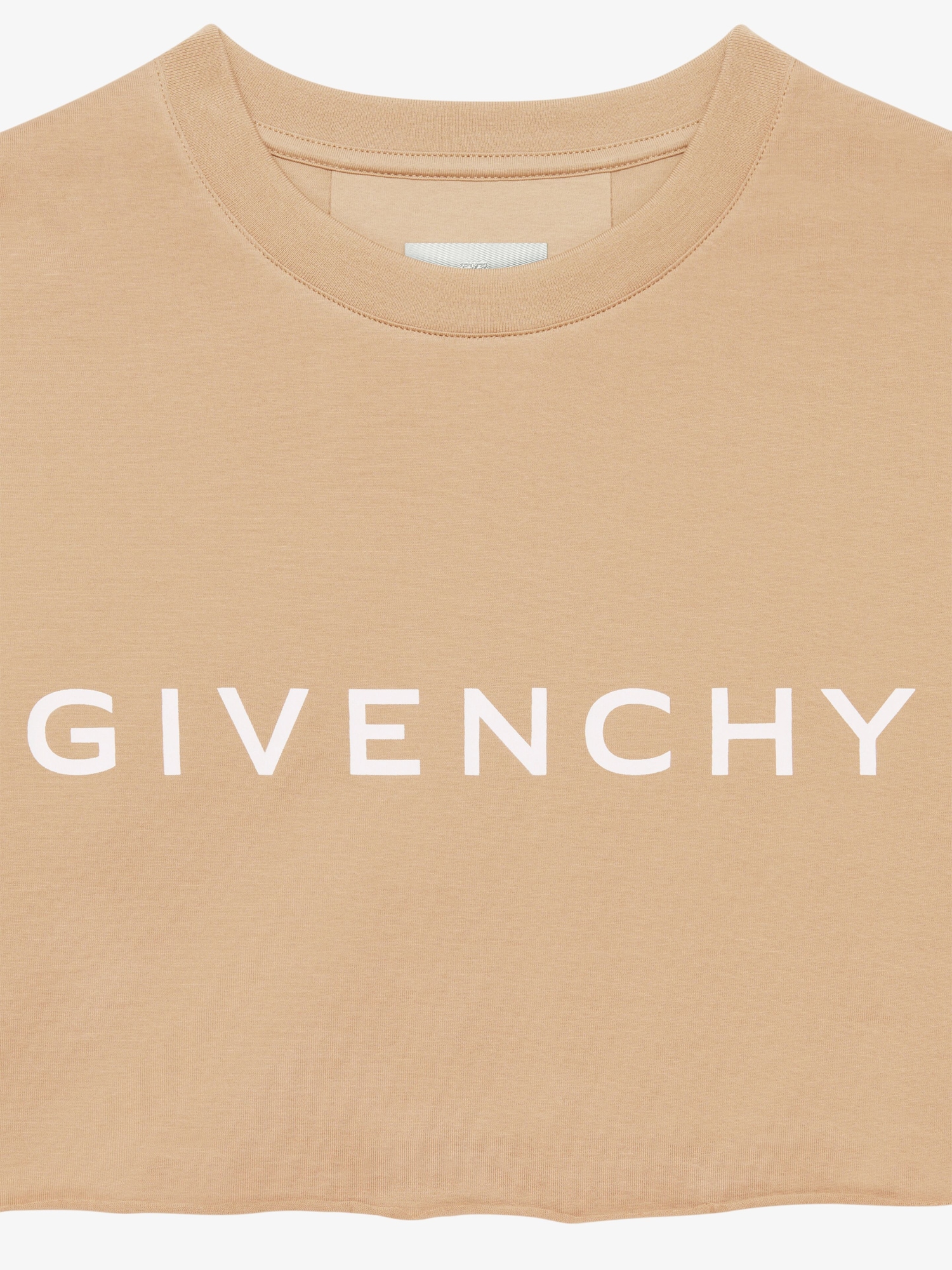 GIVENCHY Archetype cropped t-shirt in cotton in - beige cappuccino | Givenchy US