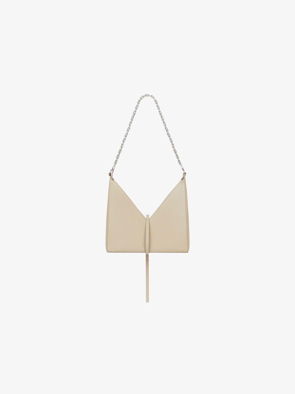 Small Cut Out bag in box leather with chain - beige | Givenchy GB