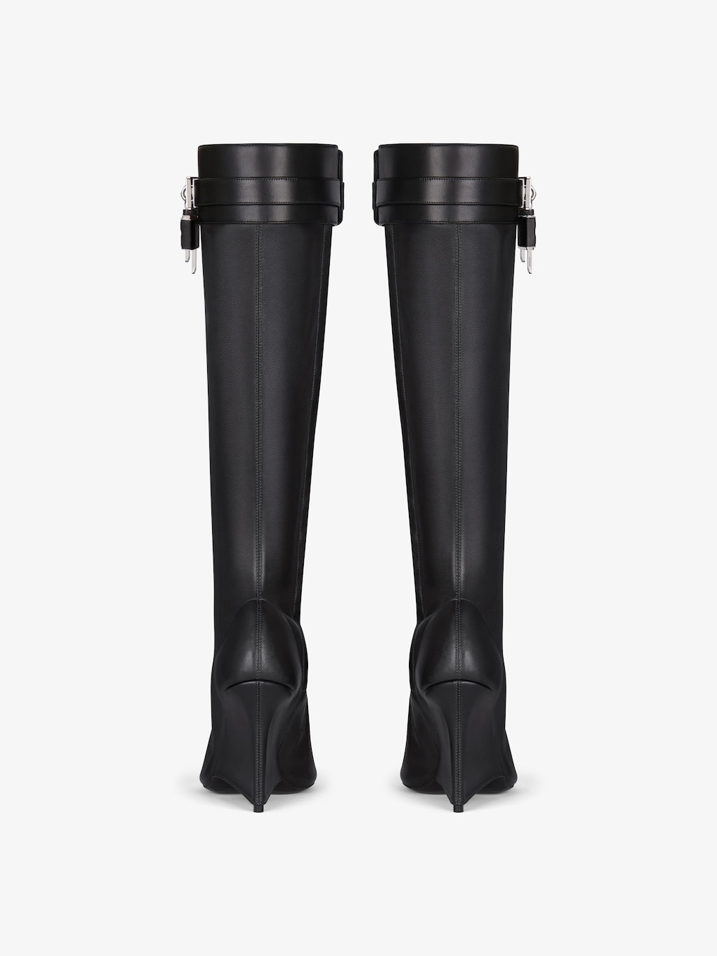 Shark Lock Stiletto sandal boots in leather in - black | Givenchy US