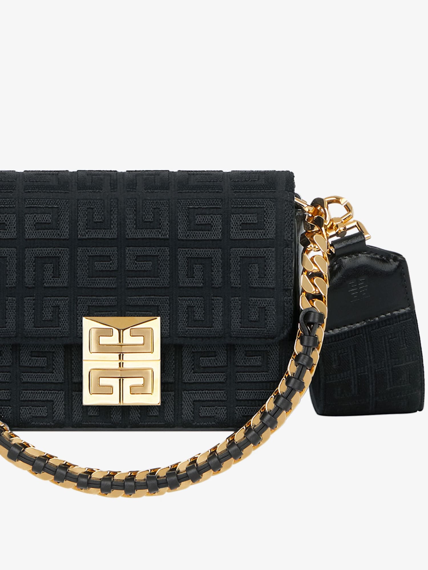 Sac 4G petit modèle en broderie 4G avec chaîne - noir | GIVENCHY FR