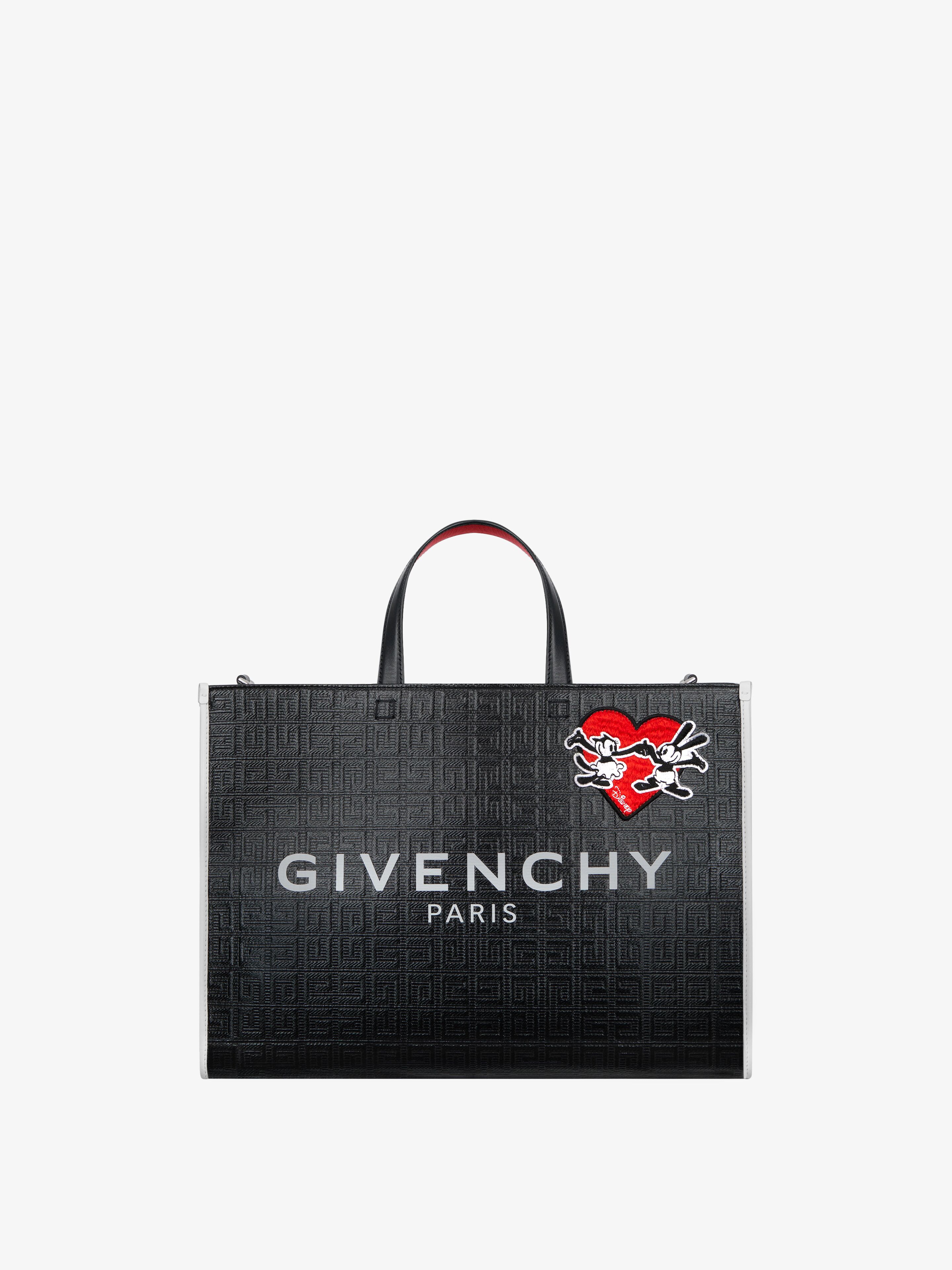 Medium G Tote Oswald shopping bag in 4G coated canvas - black | Givenchy US