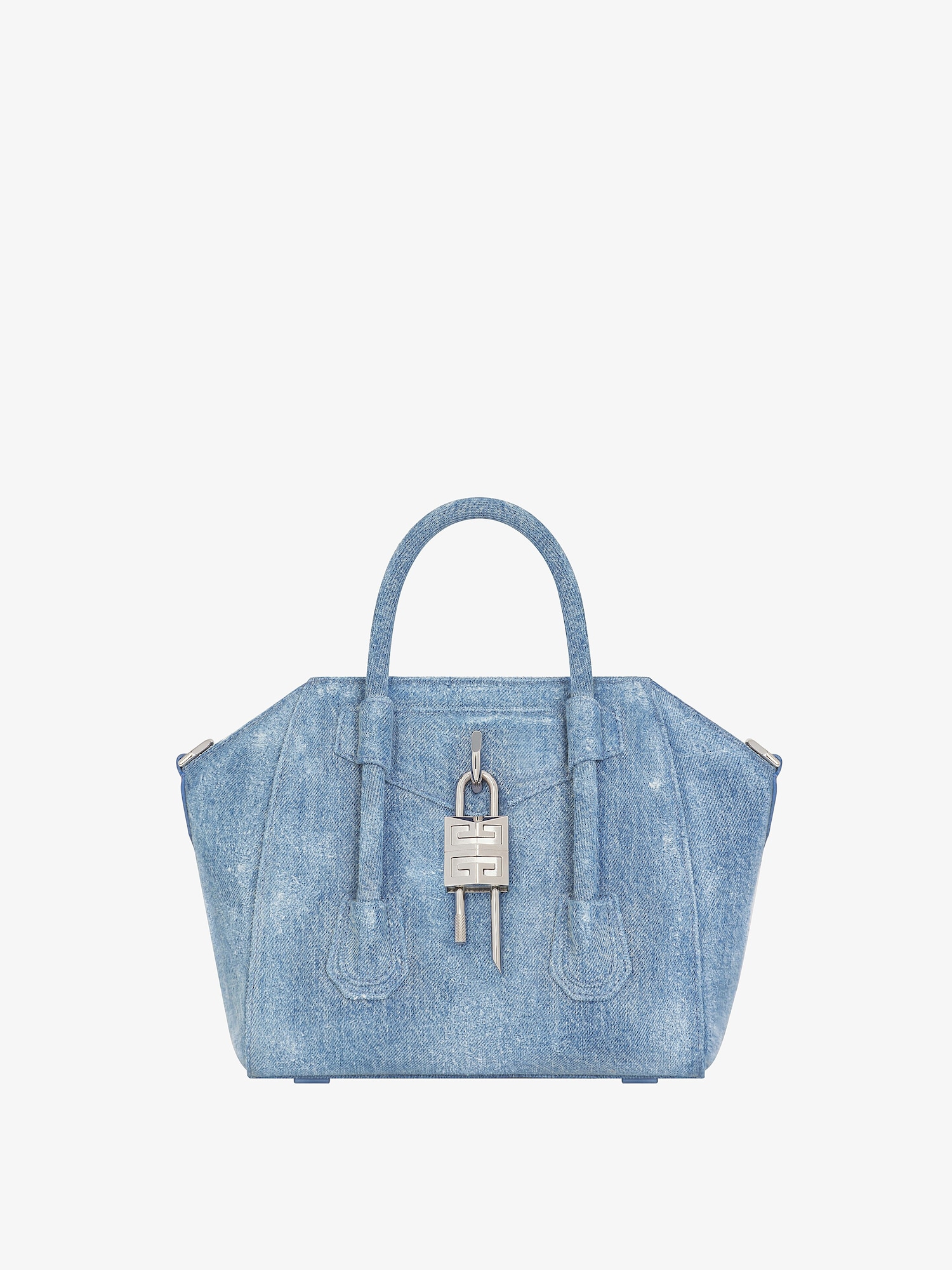 Mini Antigona Lock bag in washed denim | Givenchy GB