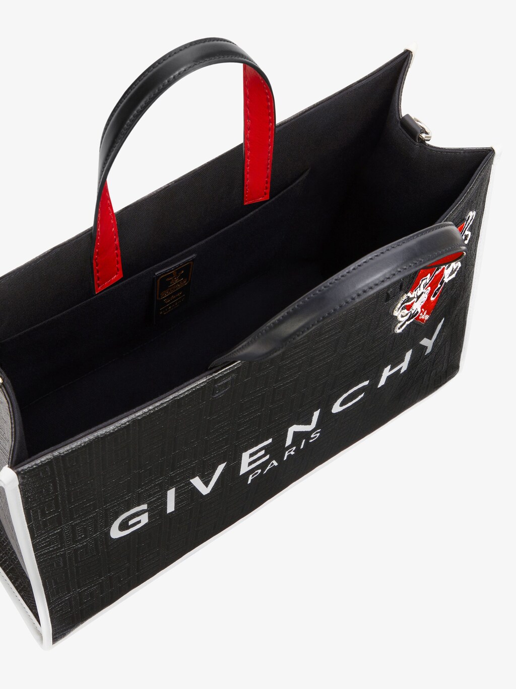 Medium G Tote Oswald shopping bag in 4G coated canvas - black | Givenchy US