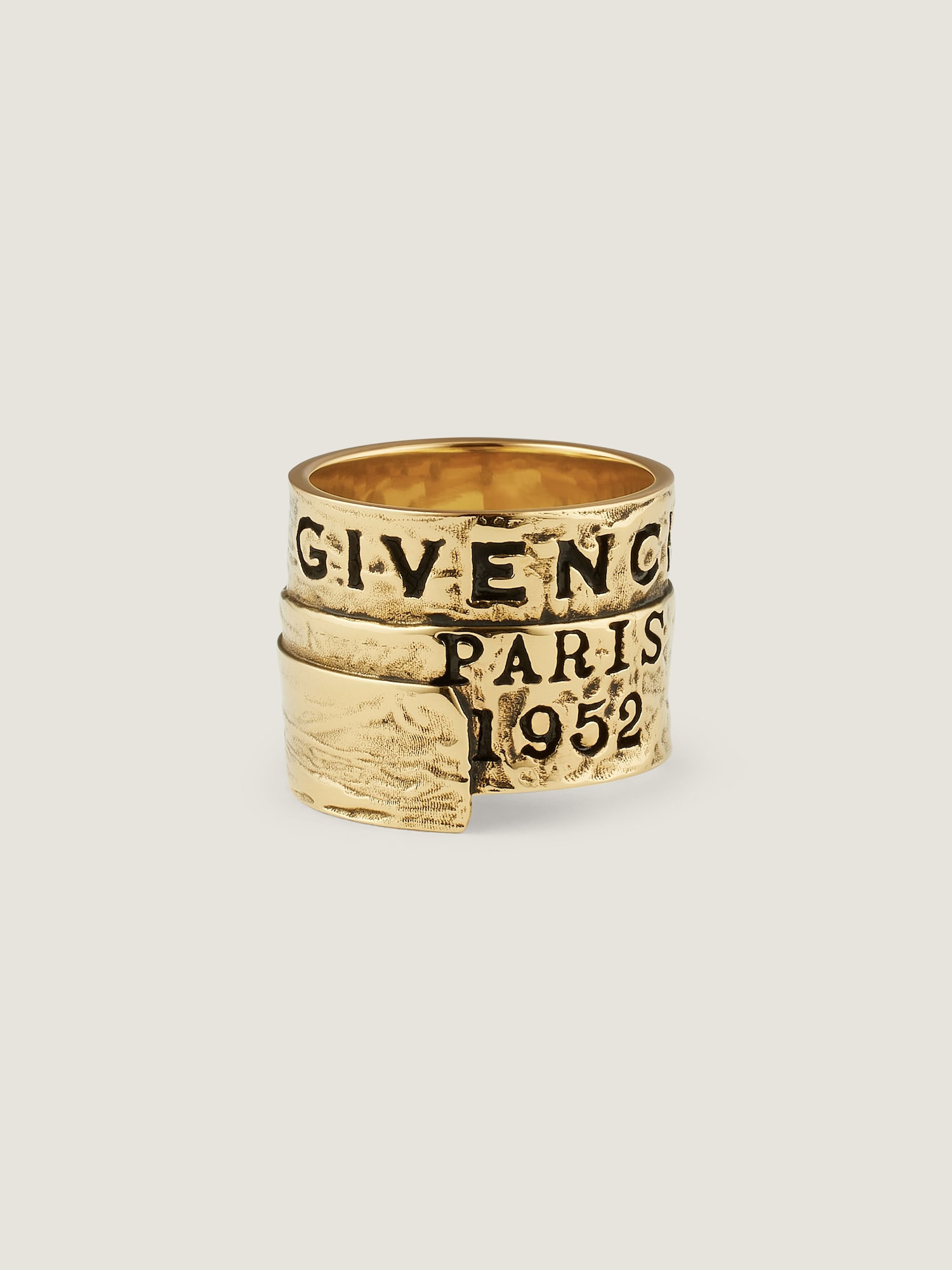 GIVENCHY Tape ring in metal and enamel in - antic golden | Givenchy CN