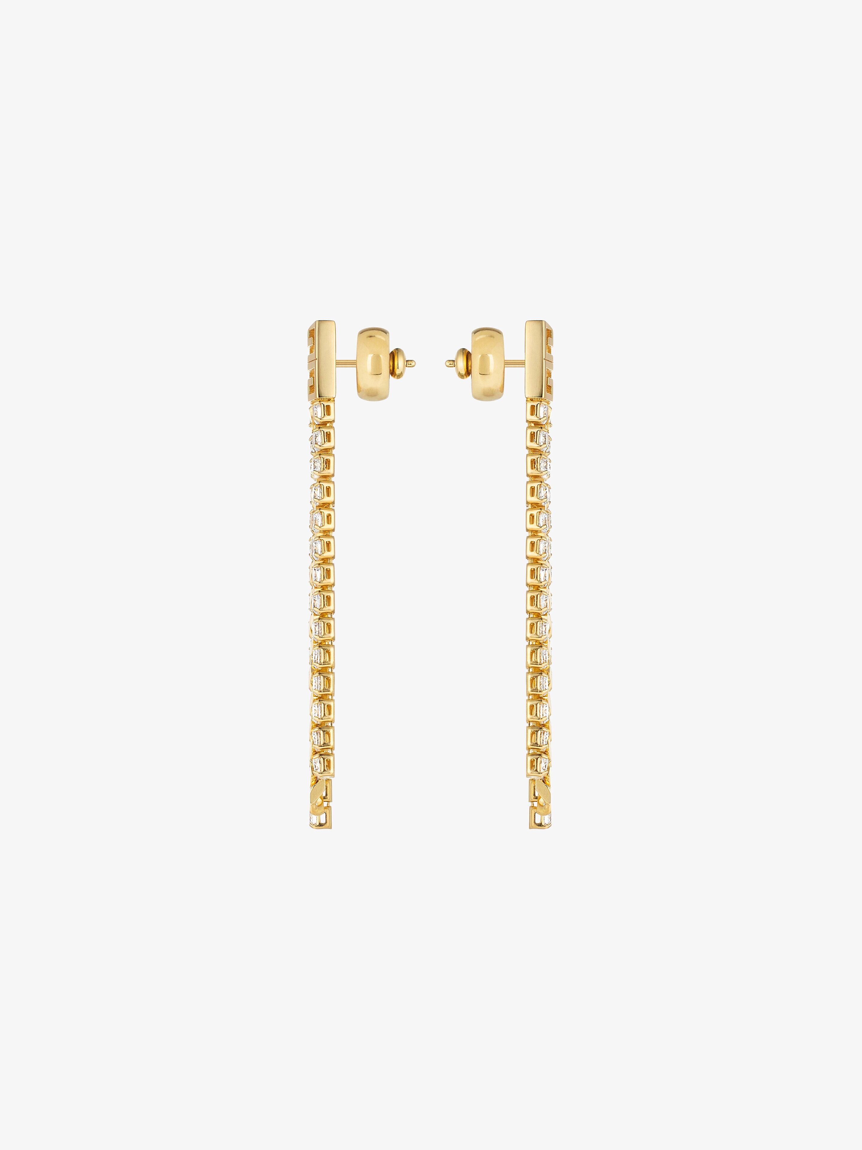 4G Crystal earrings in metal with crystals in - golden 4G Crystal earrings in metal with crystals in - golden