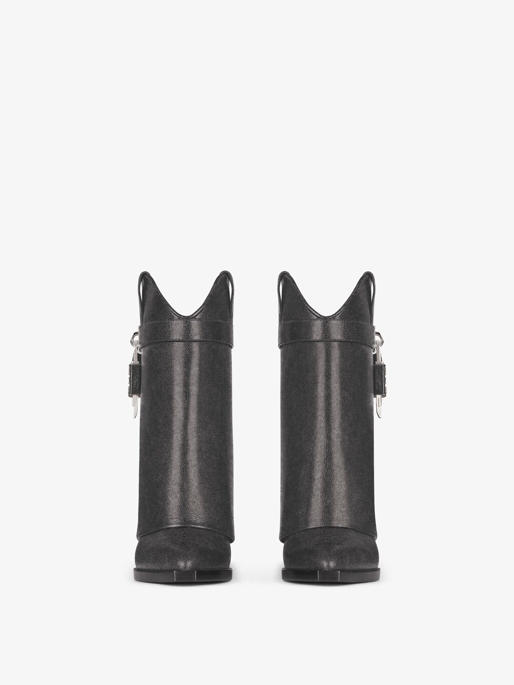 Shark Lock Cowboy ankle boots in aged leather in - black | Givenchy US