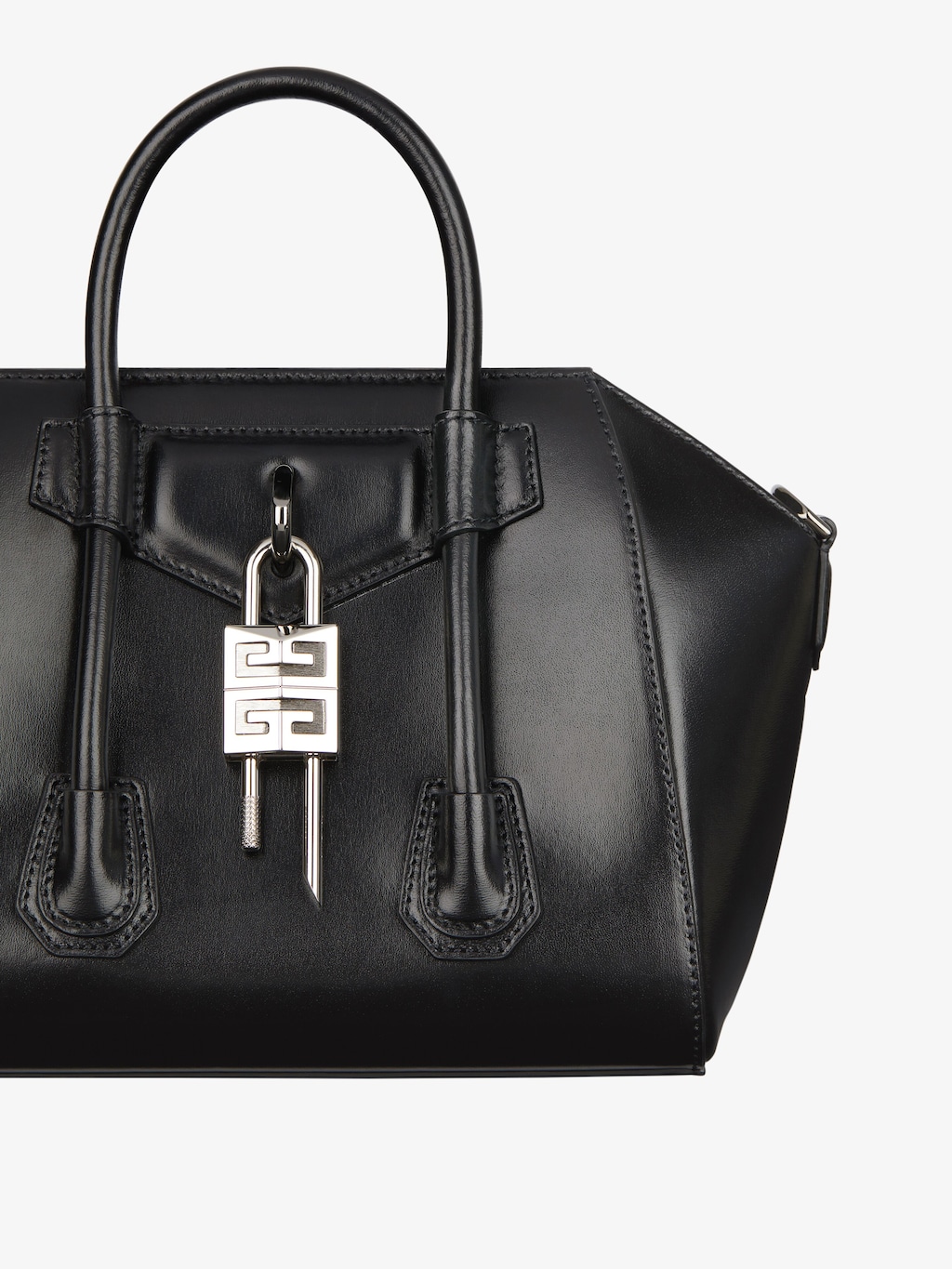 Mini Antigona Lock bag in Box leather in - black | Givenchy US