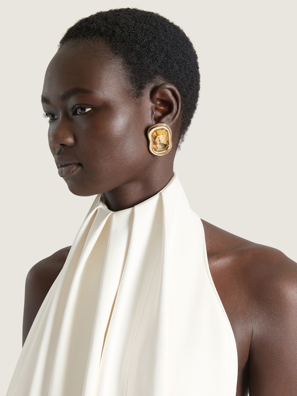 Sculptural Crystal earrings in metal and crystals | Givenchy US | Givenchy